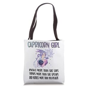 capricorn zodiac sign girl capricorn horoscope astrology tote bag