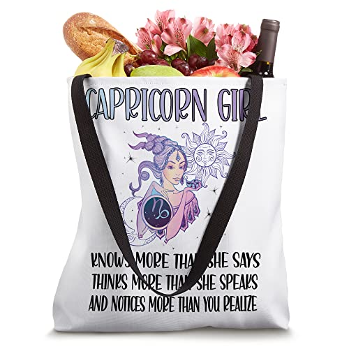 Capricorn Zodiac Sign Girl Capricorn Horoscope Astrology Tote Bag