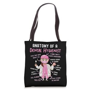 dental hygienist anatomy tote bag