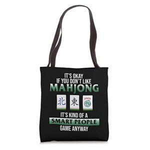 mahjong is a smart people game mahjong player games graphic tote bag