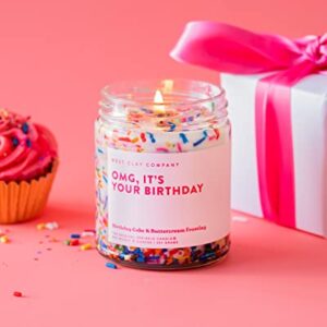 OMG, It’s Your Birthday Sprinkle Candle | West Clay Company | Happy Birthday Vanilla Cake Sprinkles Scented Soy Nontoxic Candles for Gift | Women, Bday, Birthday Gifts for Women