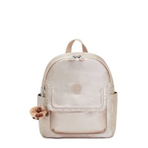 kipling matta up metallic backpack quartz metallic