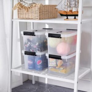 JUJIAJIA Clear Storage Latch Box/Bin, 2-Pack Plastic Organizing Container with Handle and Lids (7 QT/16QT)