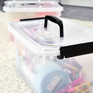 JUJIAJIA Clear Storage Latch Box/Bin, 2-Pack Plastic Organizing Container with Handle and Lids (7 QT/16QT)