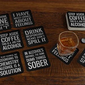 Lillian Rose Black & White Set of 36 Drinking Coasters, One Size, Black