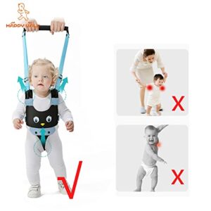 Handheld Baby Walking Harness Kids Walking Learning Helper for Boys Girls Adjustable Baby Walker Safety Harness Assistant Belt for Toddler Infant Child 7-24 Month (Black-Penguin)