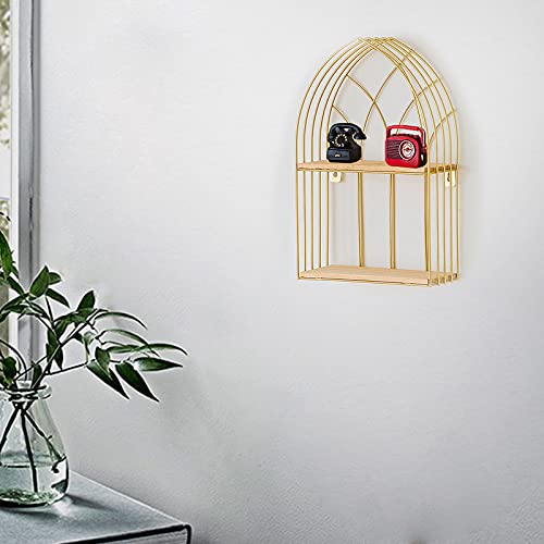 Backbayia Wall Mounted Shelf Wall Hanging Floating Stand Decorative Storage Rack for Home Living Room Study Studio (38x23x10.5cm)