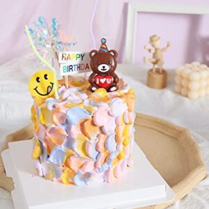 Cartoon Hug Bear Candle Set,Cute Mini Bear and I Love You Funny Baby Kids Children Happy Birthday Candles,Party Supplies,Cake Decoration