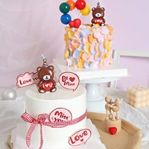 Cartoon Hug Bear Candle Set,Cute Mini Bear and I Love You Funny Baby Kids Children Happy Birthday Candles,Party Supplies,Cake Decoration