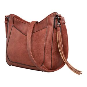 Concealed Carry Emery Crossbody with RFID Slim Wallet by Lady Conceal (Mahogany)