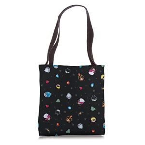 disney villains faces chibi all over print tote bag