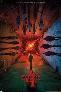 trends international netflix stranger things: season 4 – group teaser one sheet wall poster, 22.375″ x 34″, unframed version