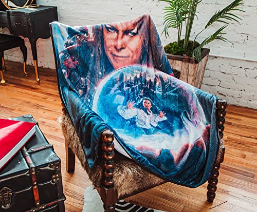 Labyrinth Movie Poster Fleece Throw Blanket | Plush Soft Polyester Cover for Sofa and Bed, Cozy Home Decor, Luxury Room Essential | Jim Henson Company Gifts for Adults, Teens | 45 x 60 Inches