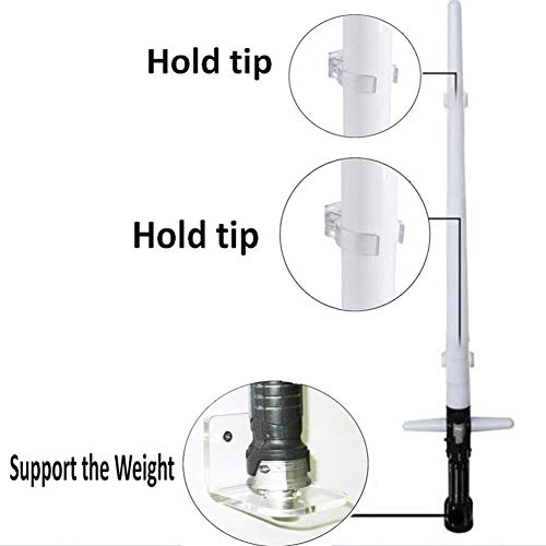 Lightsaber Wall Mounted Rack Clear Acrylic Display Stand for Star Wars Light Saber (2 Pack)