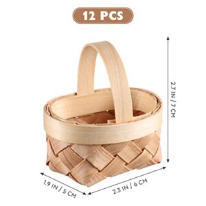 DOITOOL 24PCS Mini Woven Baskets with Handles for Party Favors Crafts Decor, Small Woven Baskets for Wedding Party Favor Farmhouse Decor