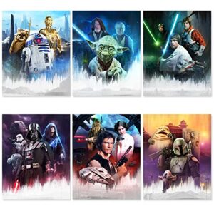 jumant star wars poster set – unframed – star wars decor – star wars wall art – star wars wall decor – star wars movie poster – star wars art – star wars bedroom decor – star wars posters for walls