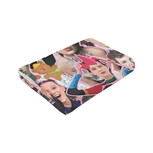 Blanket Millie Bobby Brown Soft and Comfortable Warm Fleece Blanket for Sofa,Office Bed car Camp Couch Cozy Plush Throw Blankets Beach Blankets