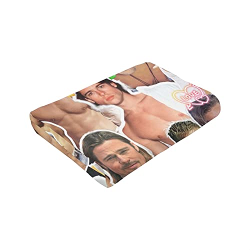 Blanket Brad Pitt Soft and Comfortable Warm Fleece Blanket for Sofa,Office Bed car Camp Couch Cozy Plush Throw Blankets Beach Blankets