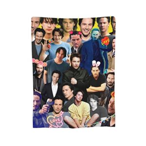 Blanket Keanu Reeves Soft and Comfortable Warm Fleece Blanket for Sofa,Office Bed car Camp Couch Cozy Plush Throw Blankets Beach Blankets