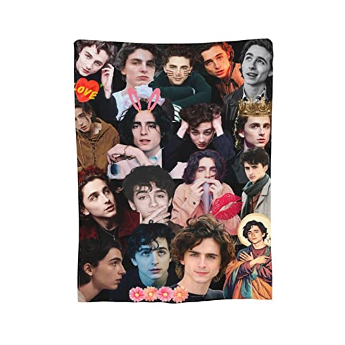 Blanket Timothee Chalamet Soft and Comfortable Warm Fleece Blanket for Sofa,Office Bed car Camp Couch Cozy Plush Throw Blankets Beach Blankets