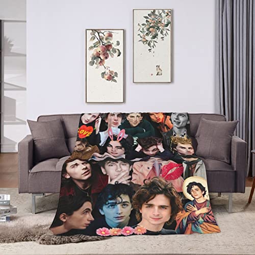 Blanket Timothee Chalamet Soft and Comfortable Warm Fleece Blanket for Sofa,Office Bed car Camp Couch Cozy Plush Throw Blankets Beach Blankets