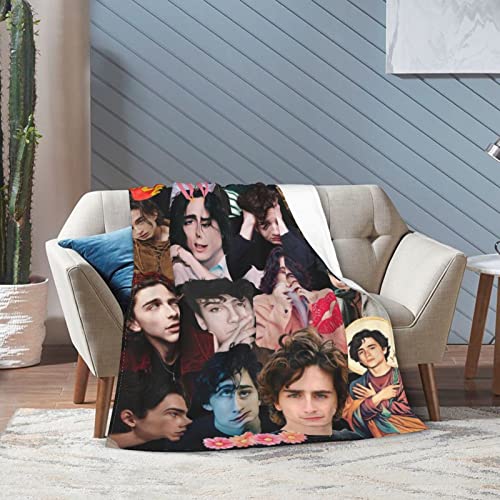 Blanket Timothee Chalamet Soft and Comfortable Warm Fleece Blanket for Sofa,Office Bed car Camp Couch Cozy Plush Throw Blankets Beach Blankets