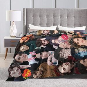 Blanket Timothee Chalamet Soft and Comfortable Warm Fleece Blanket for Sofa,Office Bed car Camp Couch Cozy Plush Throw Blankets Beach Blankets