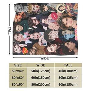 Blanket Timothee Chalamet Soft and Comfortable Warm Fleece Blanket for Sofa,Office Bed car Camp Couch Cozy Plush Throw Blankets Beach Blankets