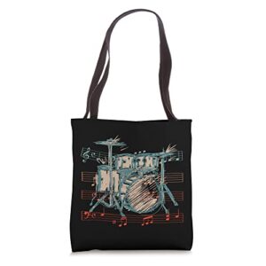 drummer drums accessories drummer music drummer tote bag