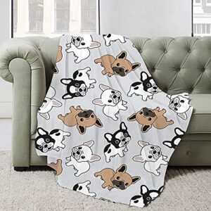 cute french bulldog blanket, animal dog print throw blankets for puppy dog crib bed couch sofa super soft lightweight throw frenchie gifts for women, bulldog lover,baby 40″x30″ for pet/stroller