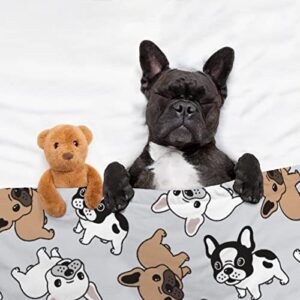 Cute French Bulldog Blanket, Animal Dog Print Throw Blankets for Puppy Dog Crib Bed Couch Sofa Super Soft Lightweight Throw Frenchie Gifts for Women, Bulldog Lover,Baby 40"X30" for Pet/Stroller