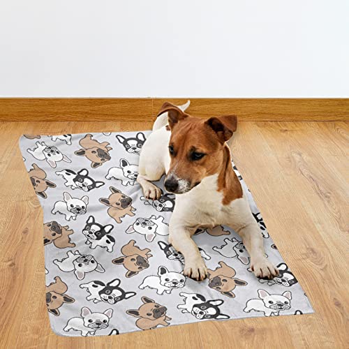 Cute French Bulldog Blanket, Animal Dog Print Throw Blankets for Puppy Dog Crib Bed Couch Sofa Super Soft Lightweight Throw Frenchie Gifts for Women, Bulldog Lover,Baby 40"X30" for Pet/Stroller