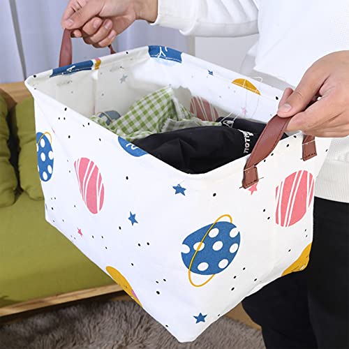 Rectangle Storage Baskets Canvas Fabric Organizer Bin for Kids Toys, Books, Clothes, Pets & Gifts - Perfect for Home/ Office / Nursery/ Shelves(Cars)