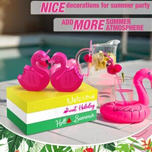 5 Pieces Summer Wooden Book Decor Flamingo Tiered Tray Decor Summer Tiered Tray Decor Farmhouse Hello Summer Sweet Holiday Stacked Book Decor Wood Table Centerpieces for Shelf Kitchen Party Decoration