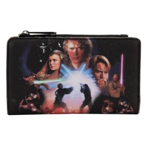 loungefly star wars trilogy 2 flap wallet star wars one size