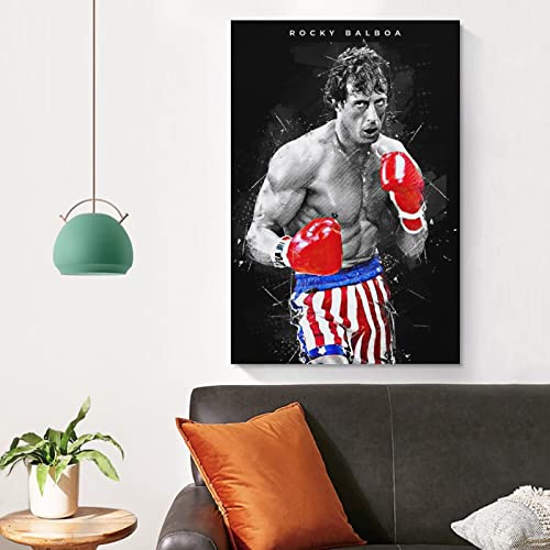 NIOKUN Rocky Balboa Motivational Posters for Boys Bedroom for Walls Canvas Wall Poster Inspirational Posters Unframe-style 16x24inch(40x60cm)