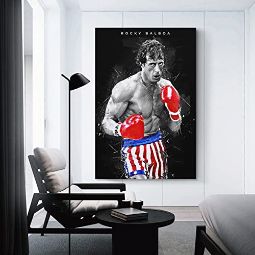 NIOKUN Rocky Balboa Motivational Posters for Boys Bedroom for Walls Canvas Wall Poster Inspirational Posters Unframe-style 16x24inch(40x60cm)