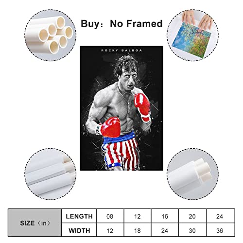 NIOKUN Rocky Balboa Motivational Posters for Boys Bedroom for Walls Canvas Wall Poster Inspirational Posters Unframe-style 16x24inch(40x60cm)