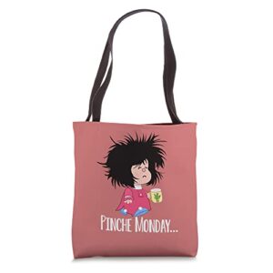 pinche monday funny sleepy mafalda spanish tote bag