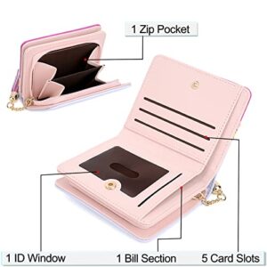 UTO Wallet for Girls Cute Unicorn Leather Vegan Small Women Tassel Rainbow Pendant Card Holder Kawaii Coin Purse