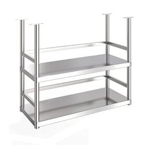 6 sizes,ceiling mount shelf, industrial stainless steel kitchen shelf, hanging floating shelf, restaurant bar display stand/decorative storage rack (size : 90 * 35 * 80cm)