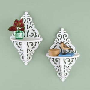 Collections Etc Decorative Diamond Filigree Wall Mounted Shelves - Set of 2