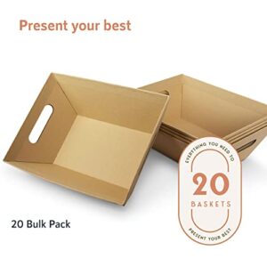 [20 PK] Bulk 8x10” Empty Baskets For Gifts| Shelf Baskets For Organizing, Storage, Display| Basket For Snacks, Produce, Serving| Christmas, Easter, Valentines| Gift To Impress- Upper Midland Products