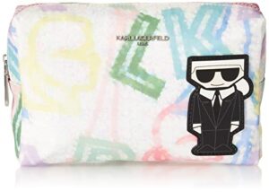 karl lagerfeld paris womens novelty large wristlet handbags bag black silver amour one size, white multi maybelle slg, one size us