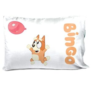 Bluey & Bingo 1 Single Reversible Pillowcase - Double-Sided Kids Super Soft Bedding (Official Bluey Product)