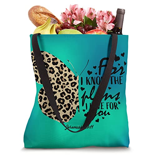 Jeremiah 29 11 Christian Tote Bags Women Butterfly Religious Tote Bag