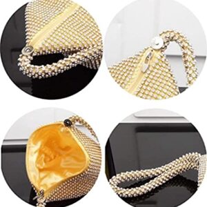 Women's Evening Bag Rhinestone Purse Handbags Triangle Style Chain Clutch Purse Bag Sparkly Party Prom Wedding Purse (Black)