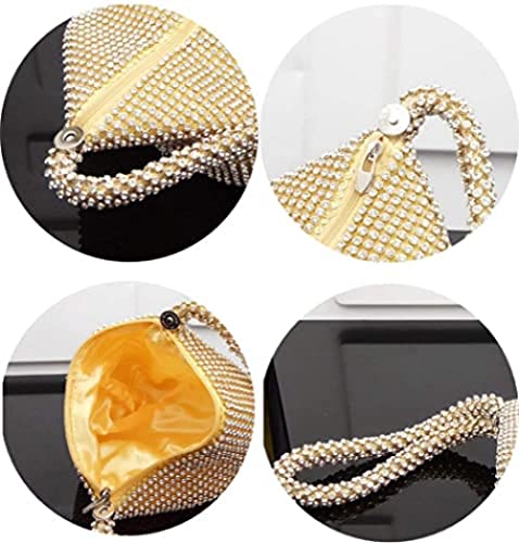 Women's Evening Bag Rhinestone Purse Handbags Triangle Style Chain Clutch Purse Bag Sparkly Party Prom Wedding Purse (Black)