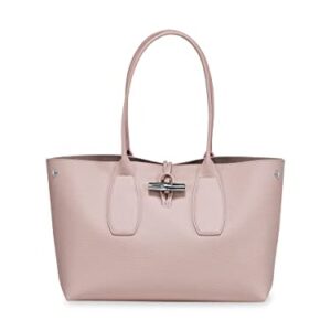 Longchamp 'Roseau' Leather Shoulder Tote Handbag, Powder