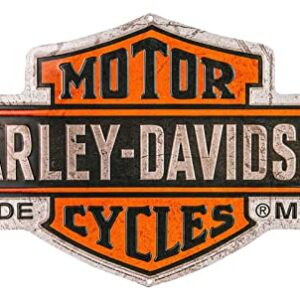 Harley-Davidson Embossed Tin Sign, Nostalgic Bar & Shield Logo, 18 x 10.5 inches